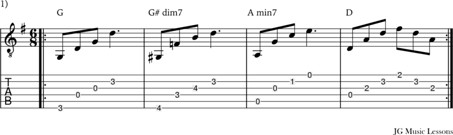 How to play diminished chords on guitar - JG Music Lessons