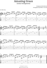 Amazing Grace guitar chords, tabs and fingerstyle arrangement - JG ...