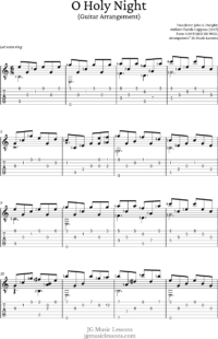 O Holy Night (chords, melody with tabs and arrangement) - JG Music Lessons