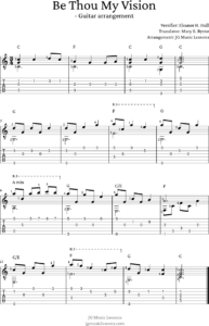Be Thou My Vision - guitar tabs and chords - JG Music Lessons