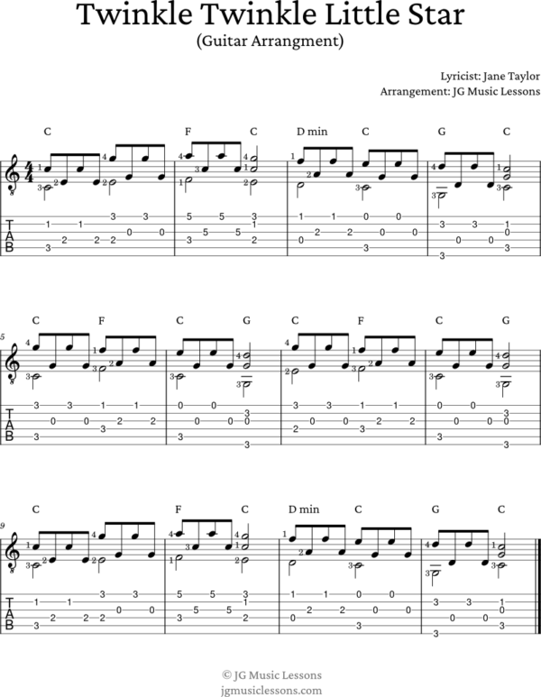Twinkle Little Star Guitar