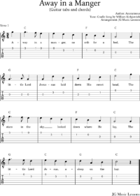 Away in a Manger - guitar chords, tabs, and fingerstyle arrangement ...