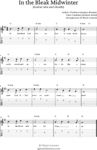 In the Bleak Midwinter - guitar tabs, chords and fingerstyle ...