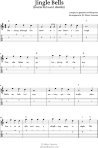 Jingle Bells - guitar chords, guitar tabs, and fingerstyle arrangement ...