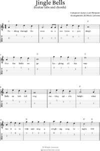 Jingle Bells - guitar chords, guitar tabs, and fingerstyle arrangement ...