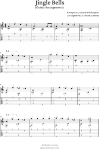 Jingle Bells - guitar chords, guitar tabs, and fingerstyle arrangement ...