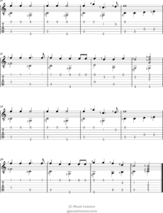Jingle Bells - guitar chords, guitar tabs, and fingerstyle arrangement ...