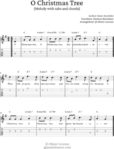 O Christmas Tree - chords, guitar tabs, and fingerstyle arrangement ...