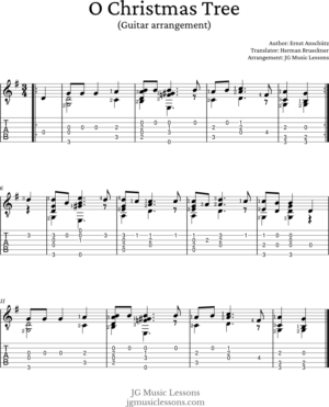 O Christmas Tree - chords, guitar tabs, and fingerstyle arrangement ...