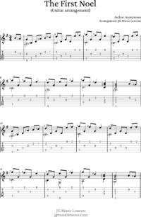 The First Noel chords, guitar tabs, and fingerstyle arrangement - JG ...