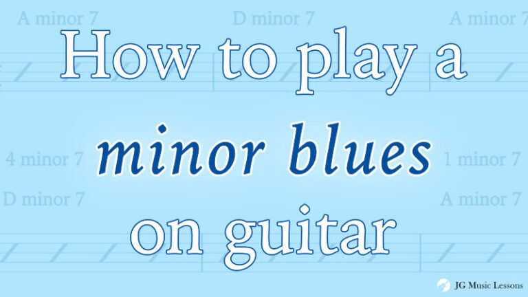 How to play a minor blues progression on guitar (3 levels) - JG Music ...