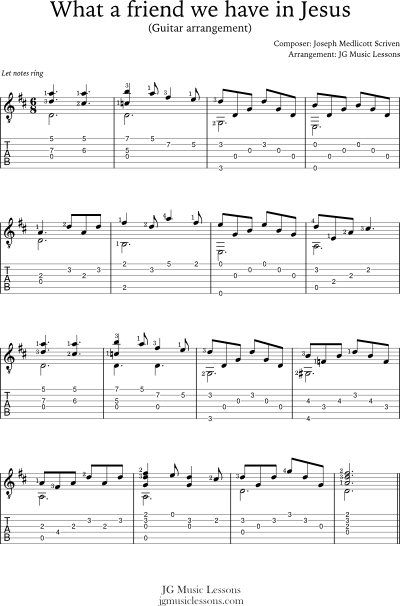 What a friend we have in Jesus - PDFs - JG Music Lessons