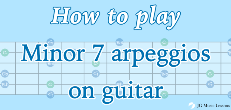 How to play minor 7 arpeggios on guitar (with application examples ...