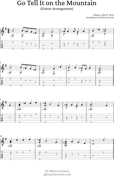 Go Tell It On the Mountain - PDFs - JG Music Lessons