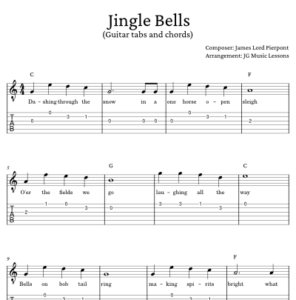Jingle Bells - Guitar PDFs - JG Music Lessons