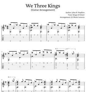 We Three Kings - Guitar PDFs - JG Music Lessons