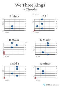 We Three Kings - Guitar PDFs - JG Music Lessons