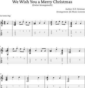 We Wish You a Merry Christmas - Guitar PDFs - JG Music Lessons