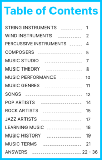Music Word Search: Instruments, Artists, Songs, Composers, Music Theory ...
