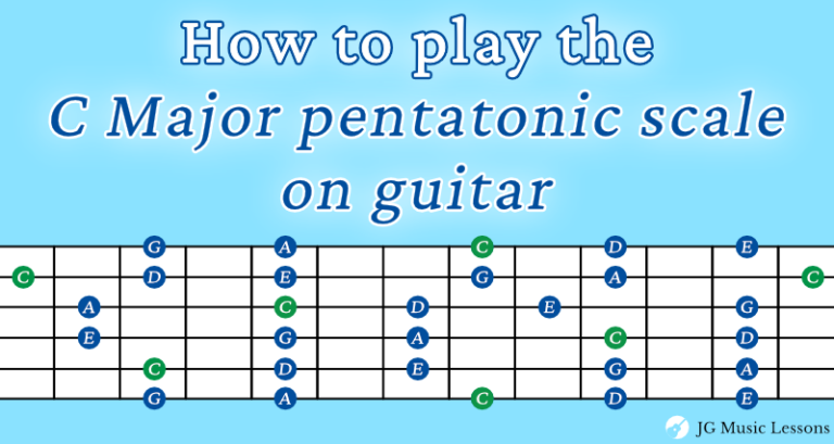 How to play the C Major pentatonic scale on guitar (5 shapes) - JG ...