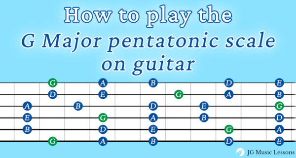 How to play the G Major pentatonic scale on guitar (5 shapes) - JG Music Lessons