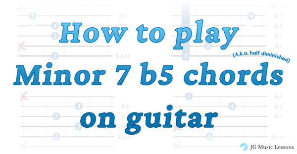 How to play minor 7 b5 chords (half diminished) on guitar - JG Music ...