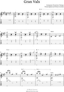 Gran Vals by Tárrega (with guitar tabs) - JG Music Lessons