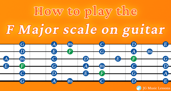 How to play the F Major scale on guitar (5 shapes with tabs) - JG Music ...