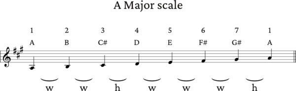 How to play the A Major scale on guitar (5 shapes with tabs) - JG Music ...
